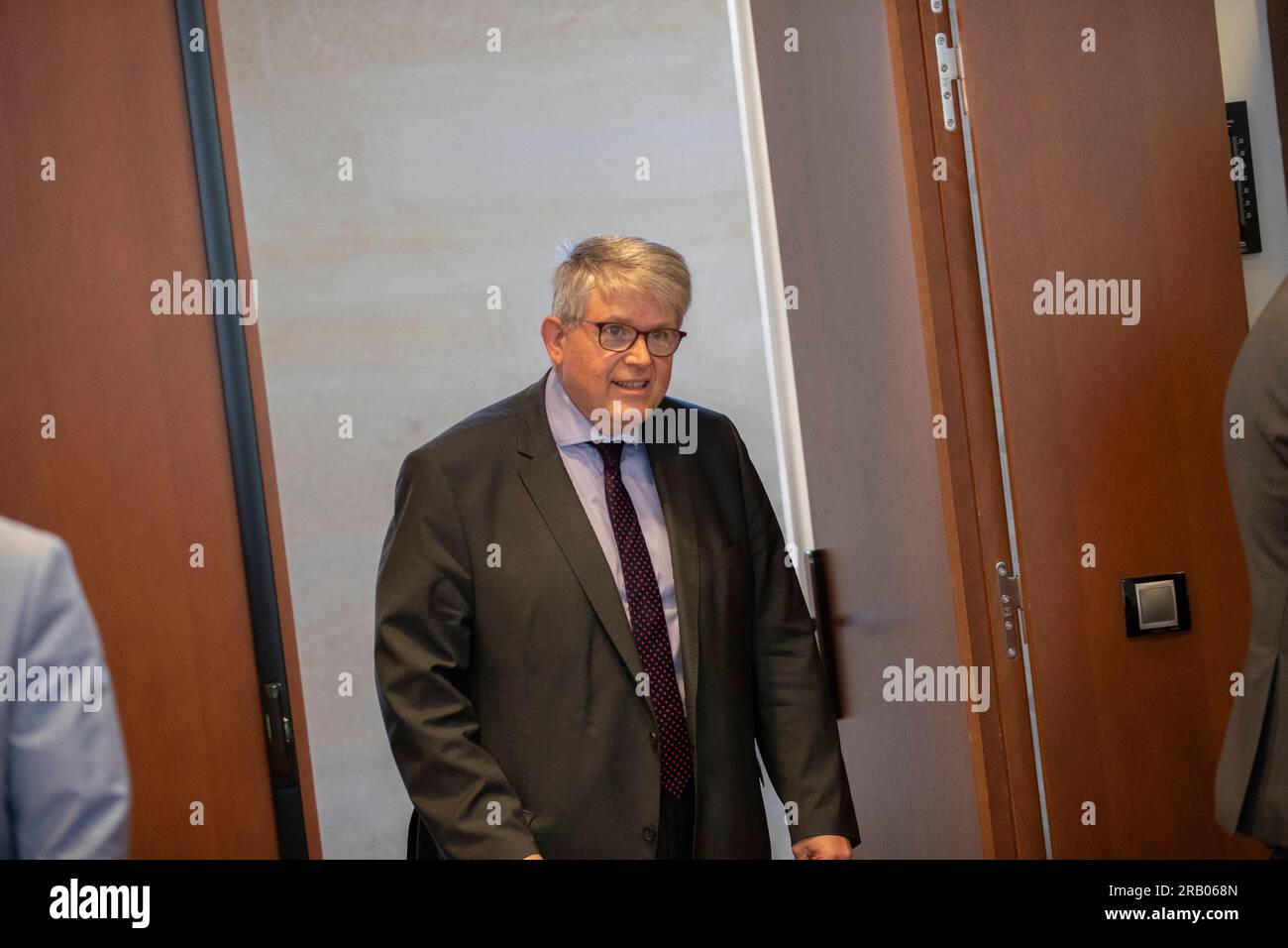 Patrick Hetzel during a commission of inquiry at the French National ...