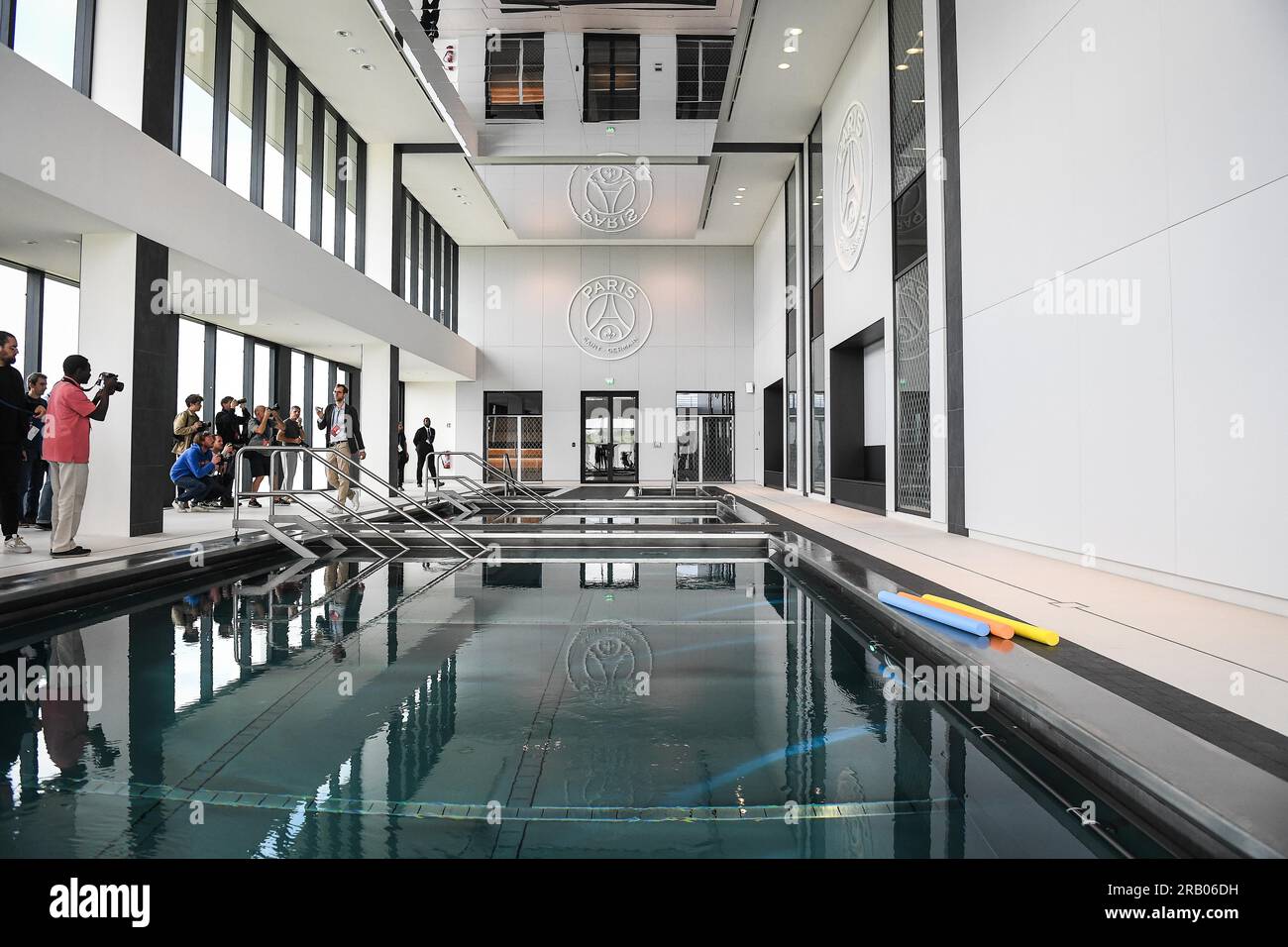 General view of the swimming pool inside the Campus PSG, the new ...
