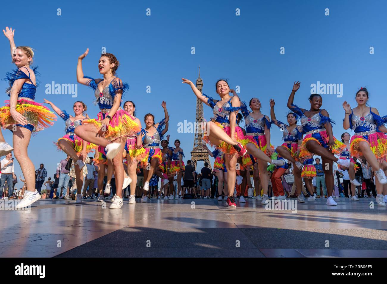 Paris, France - June 25, 2023 : Young Colombian dancers with beautiful ...