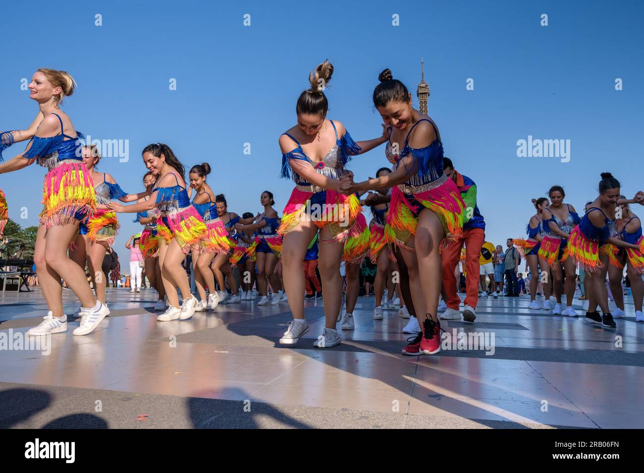 Paris, France - June 25, 2023 : Young Colombian dancers with beautiful ...