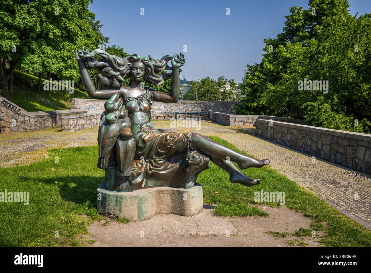 The Witch sculpture on the ascent to Bratislava Castle, Slovakia Stock ...