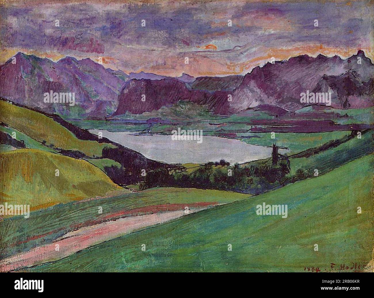 Lake Thun 1884 by Ferdinand Hodler Stock Photo - Alamy