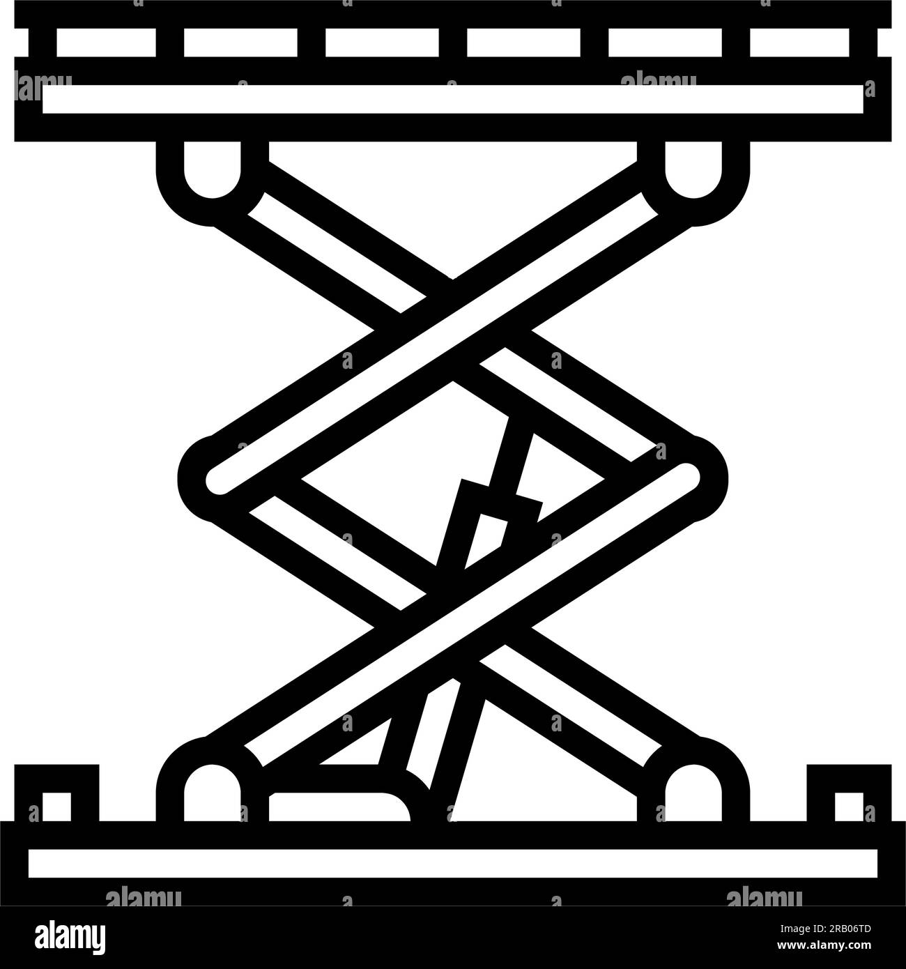 hydraulic lift platform civil engineer line icon vector illustration ...