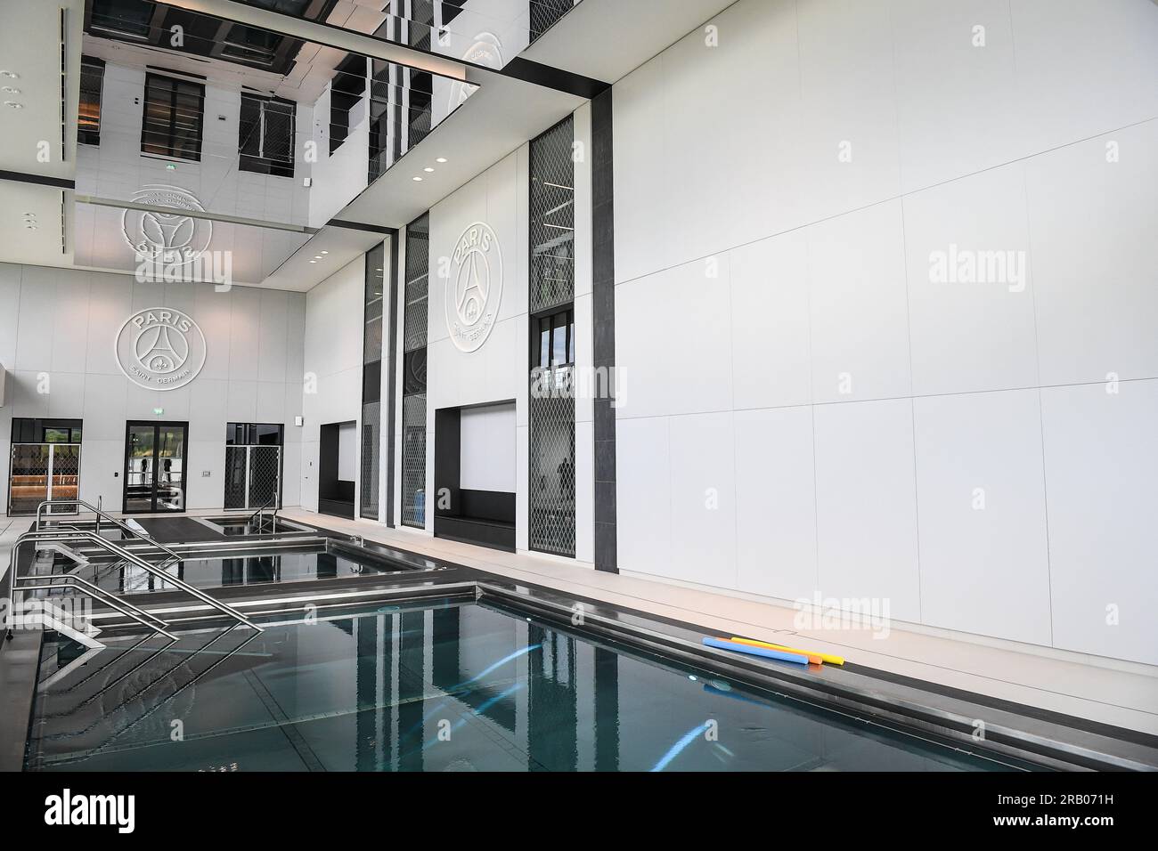 General view of the swimming pool inside the Campus PSG, the new ...