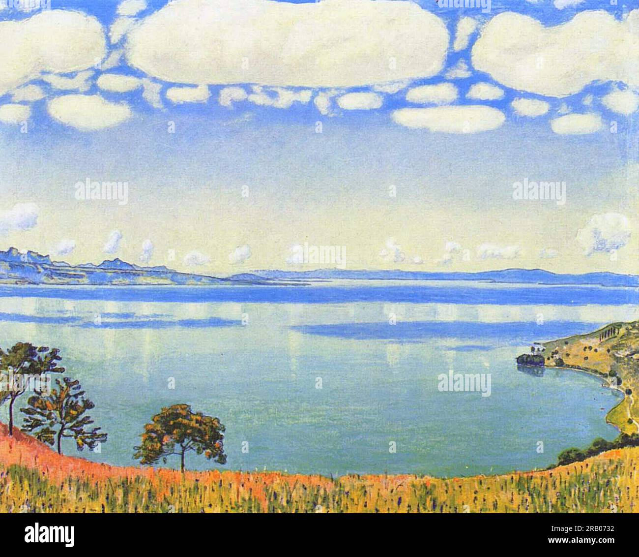 View of Lake Leman from Chexbres 1905 by Ferdinand Hodler Stock Photo ...
