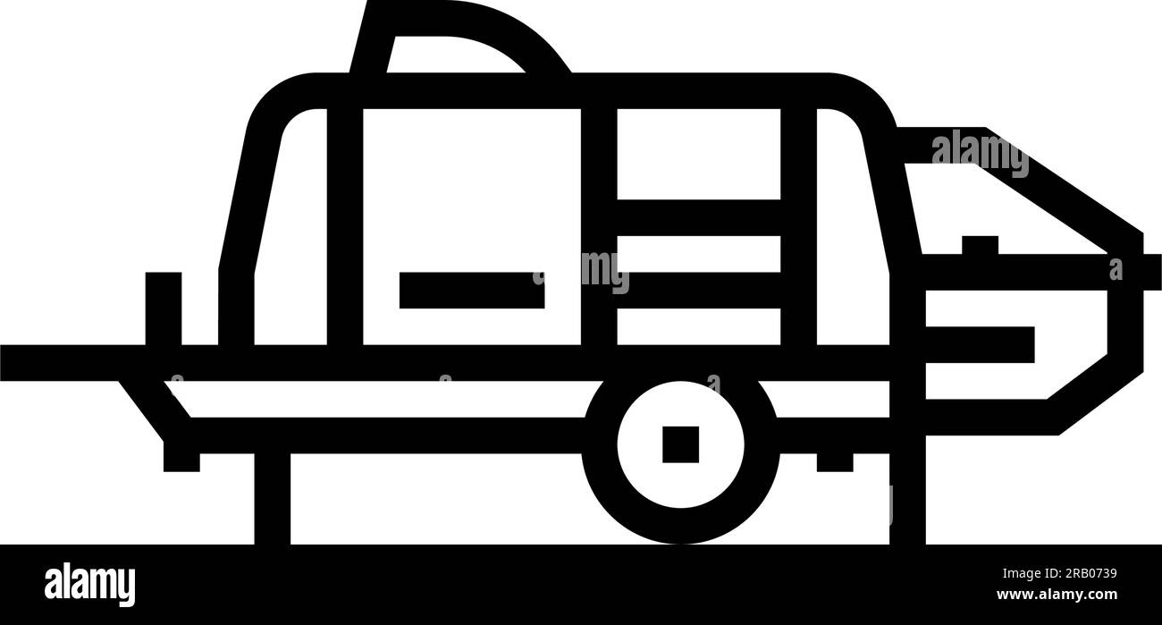 concrete pumper civil engineer line icon vector illustration Stock ...