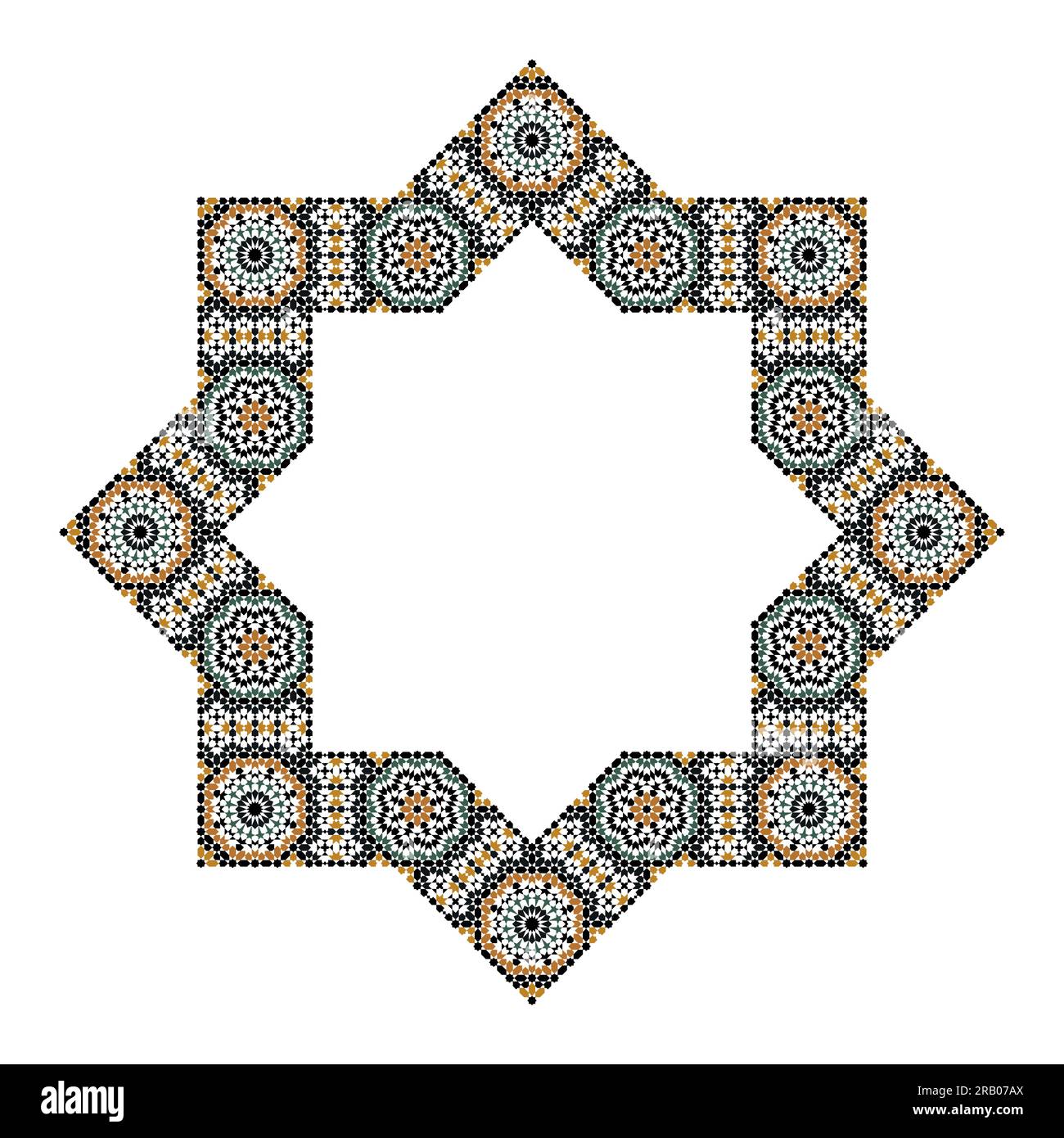 Decorative octagonal star with an ornament in Arabic style Zellij Stock ...