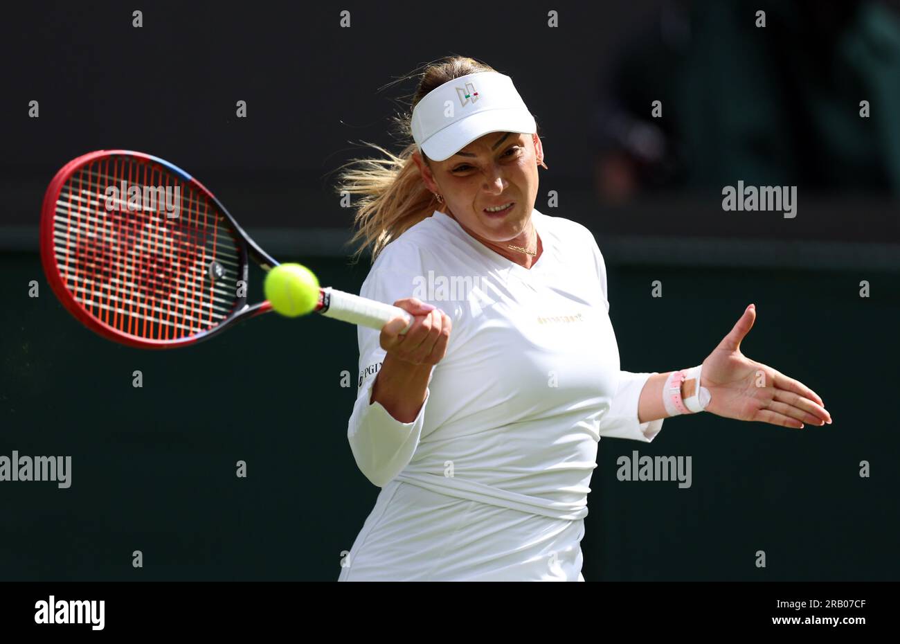 Donna Vekic in action against Sloane Stephens (not pictured) on day ...