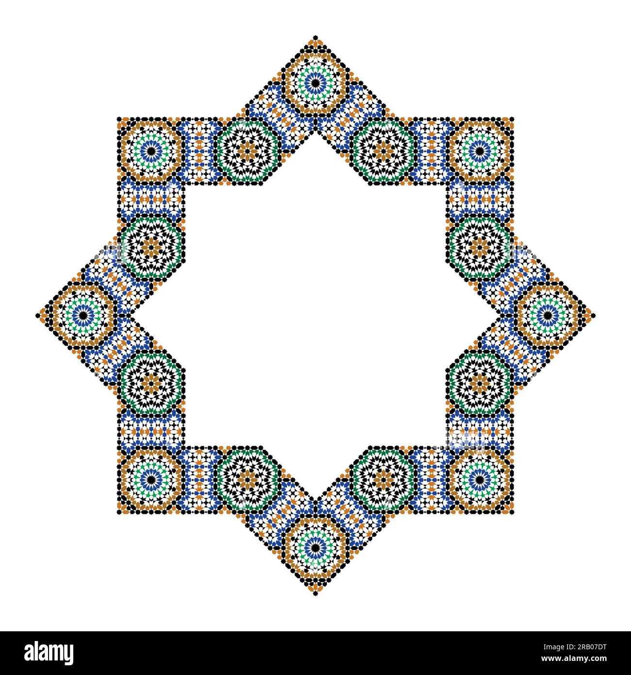 Decorative octagonal star with an ornament in Arabic style Zellij Stock ...