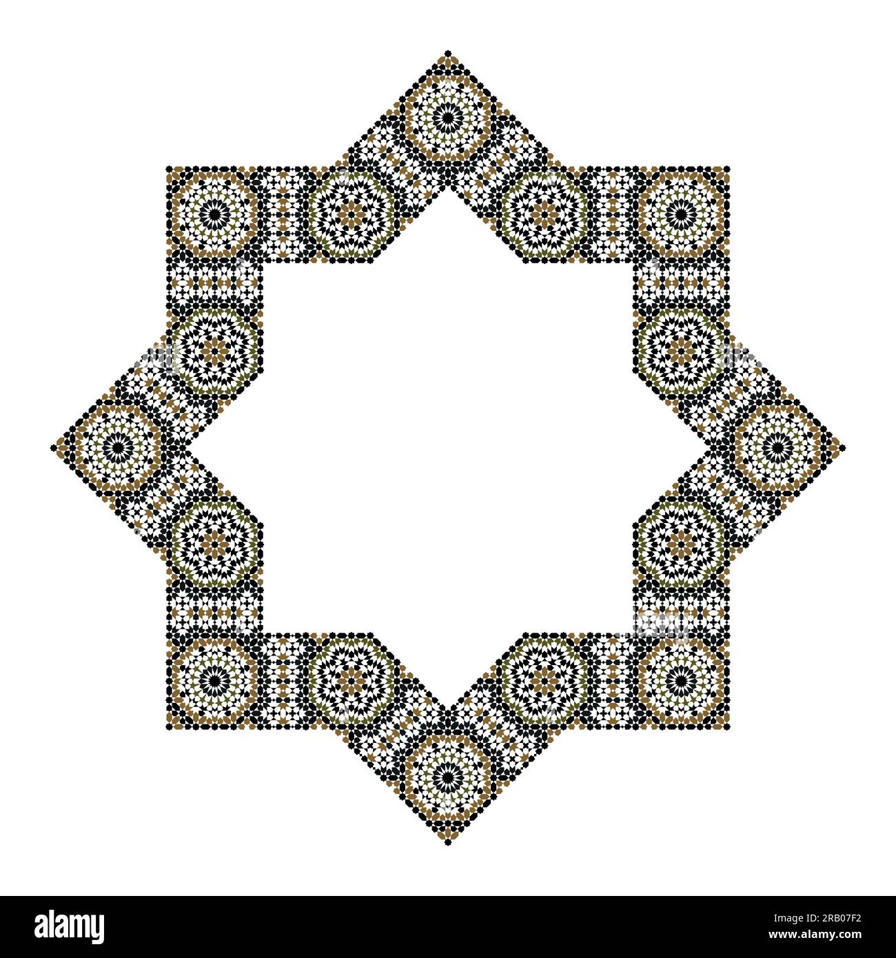 Decorative octagonal star with an ornament in Arabic style Zellij Stock ...