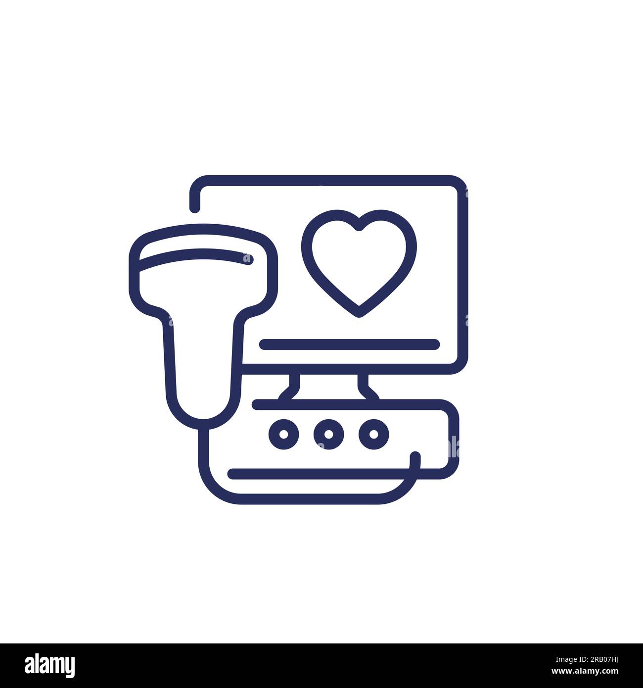 cardiac ultrasound scanner, echocardiogram icon Stock Vector Image ...