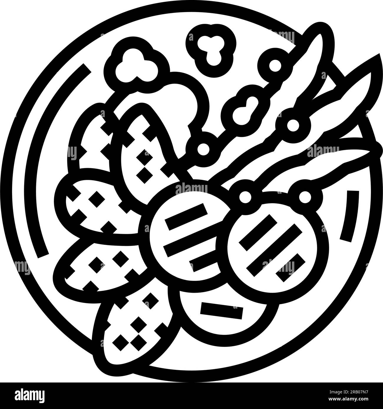 tempura vegetables japanese food line icon vector illustration Stock ...