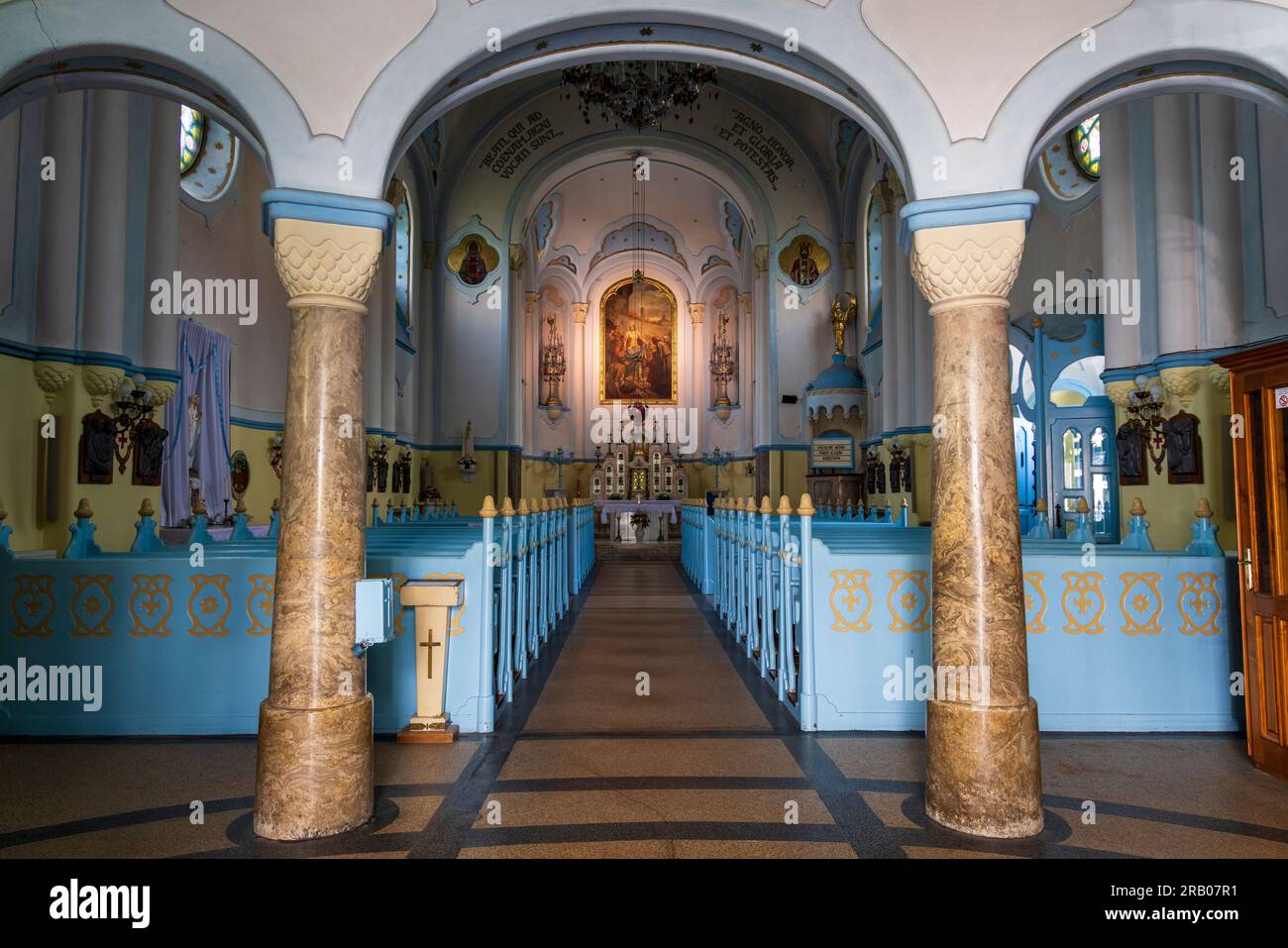 Inside the Blue Church of St Elizabeth in Bratislava, Slovakia Stock ...