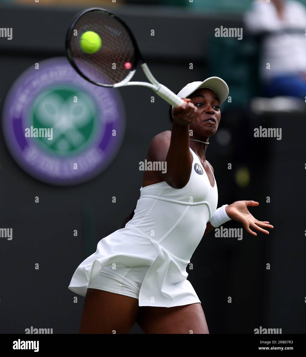 Sloane Stephens in action against Donna Vekic (not pictured) on day ...