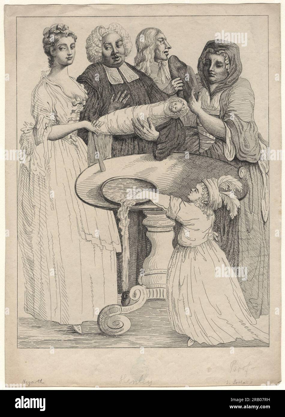 John Henley with five unknown figures by William Hogarth Stock Photo ...
