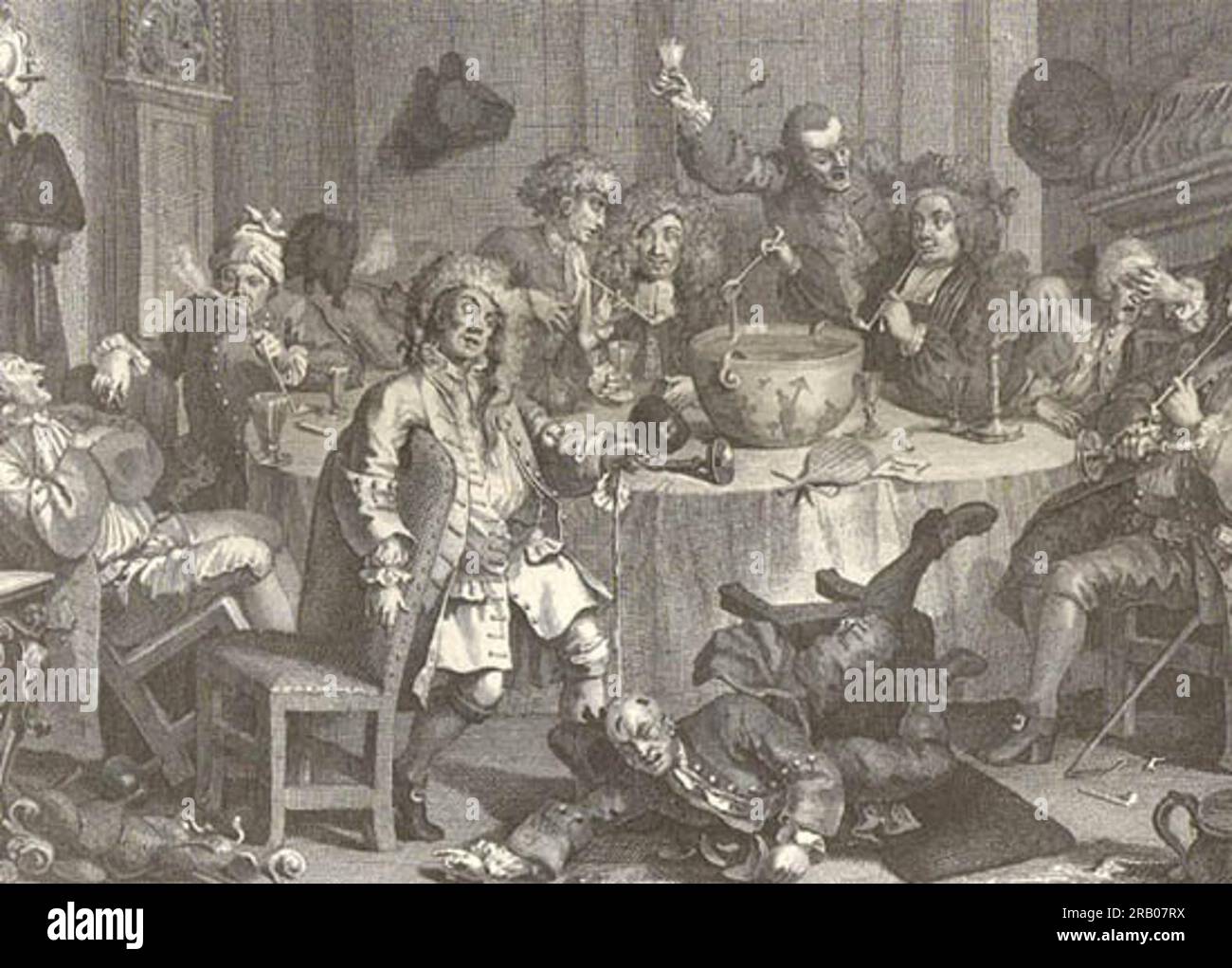 A Midnight Modern Conversation by William Hogarth Stock Photo - Alamy