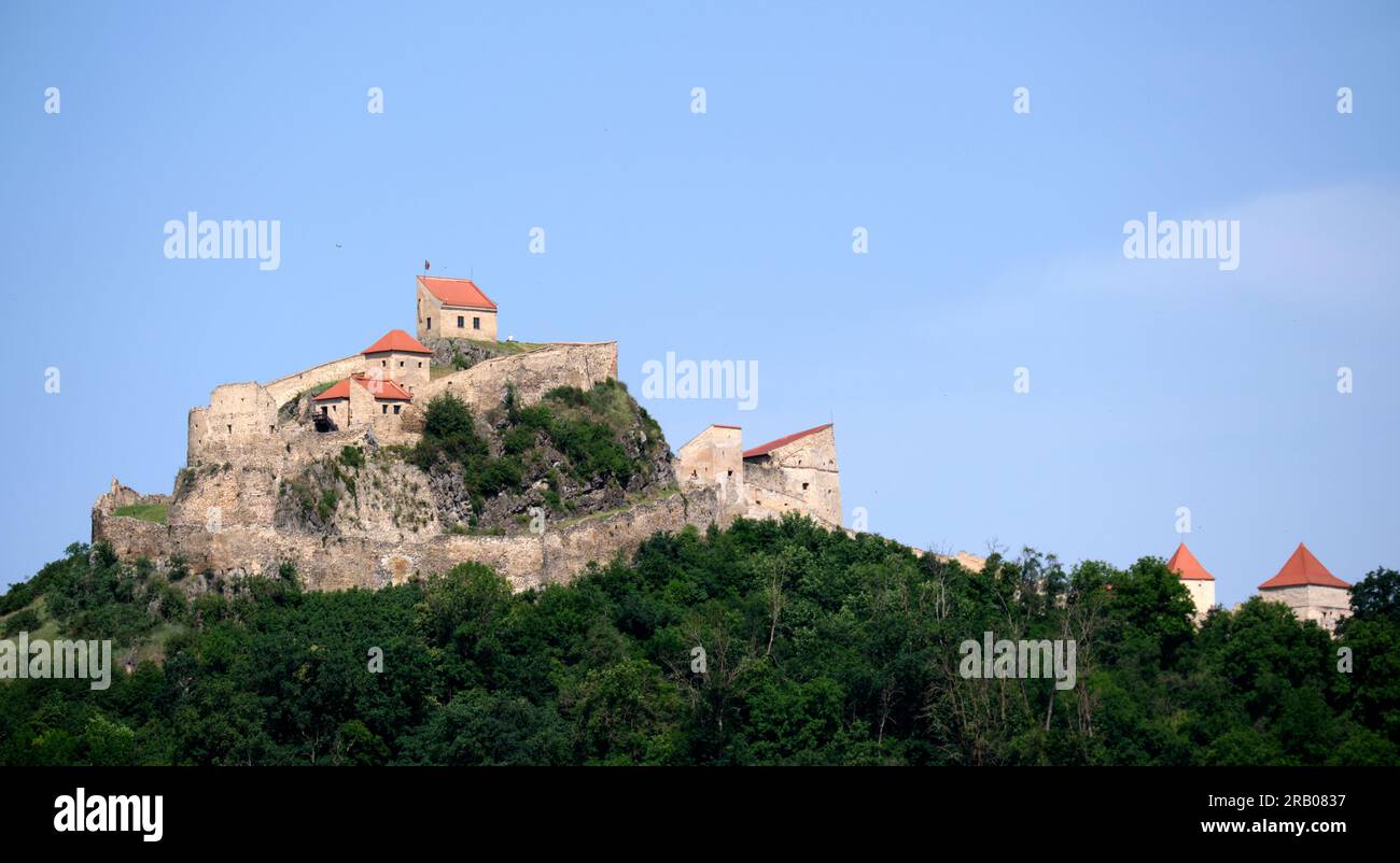 Rupea Citadel on the hill during the day,Transylvania,Romania Stock ...