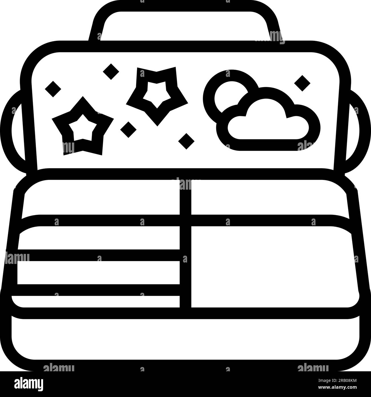 lunch box kids food line icon vector illustration Stock Vector Image ...