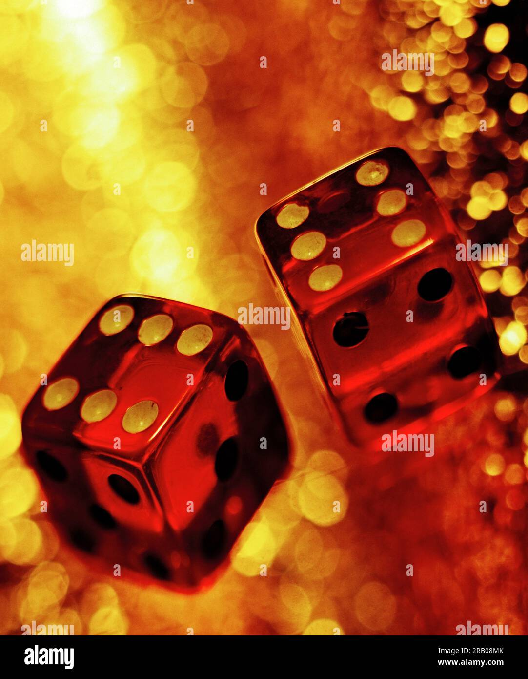 two red dice showing double six Stock Photo - Alamy