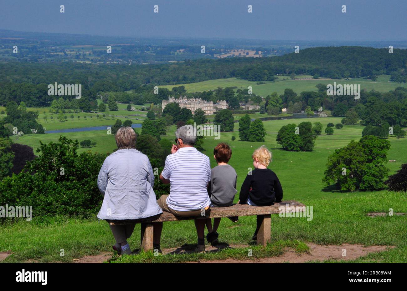 A family seated enjoying the magnificent view from Heavens Gate the ...