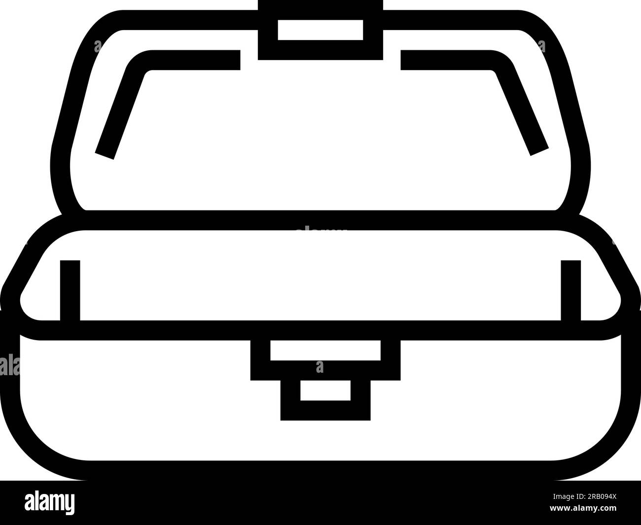 lunch box plastic food line icon vector illustration Stock Vector Image ...