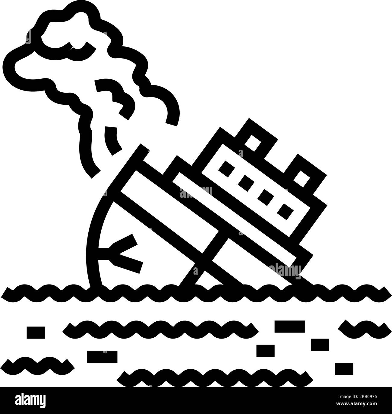 marine accident line icon vector illustration Stock Vector Image & Art ...