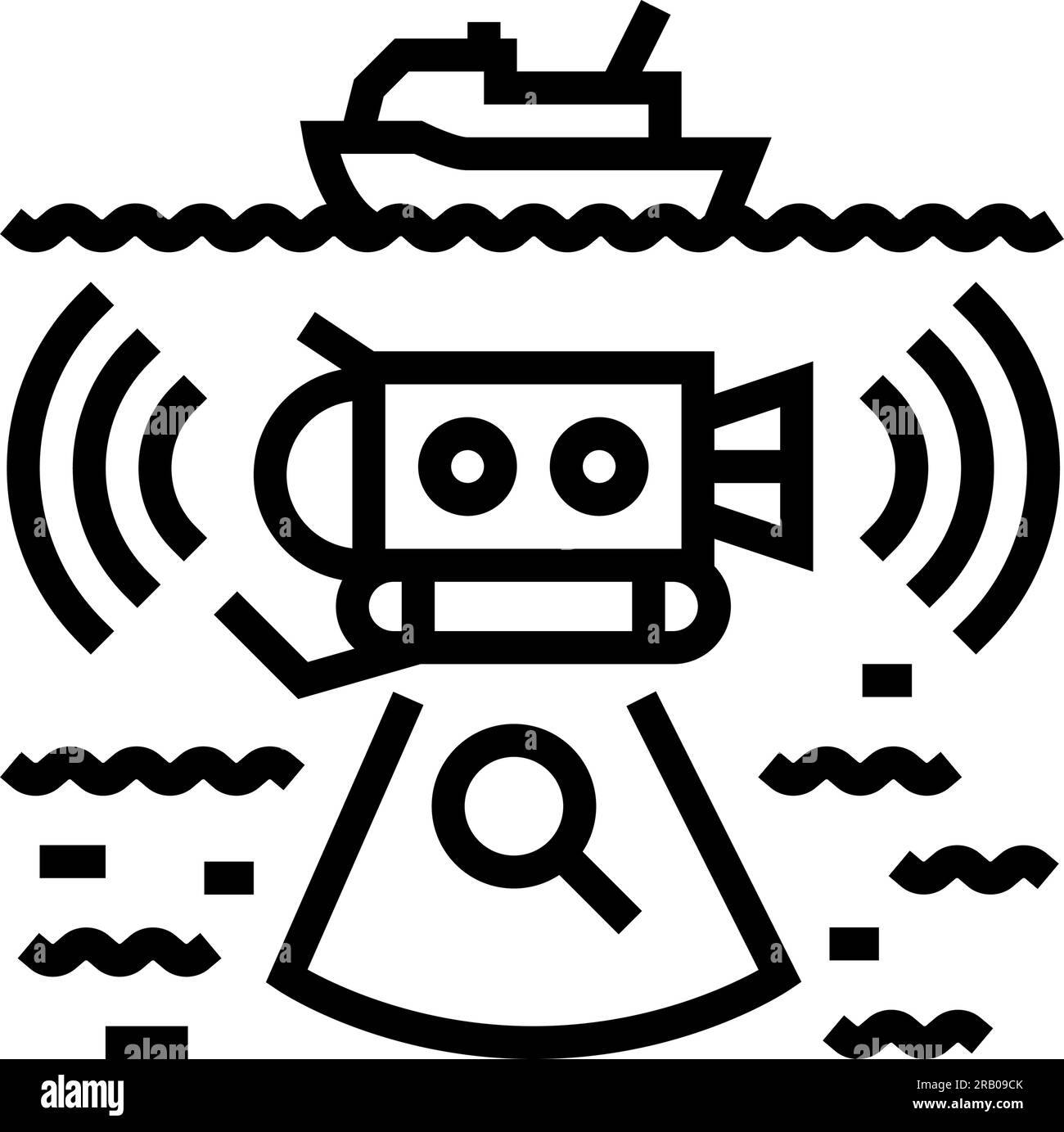 marine research expeditions line icon vector illustration Stock Vector ...