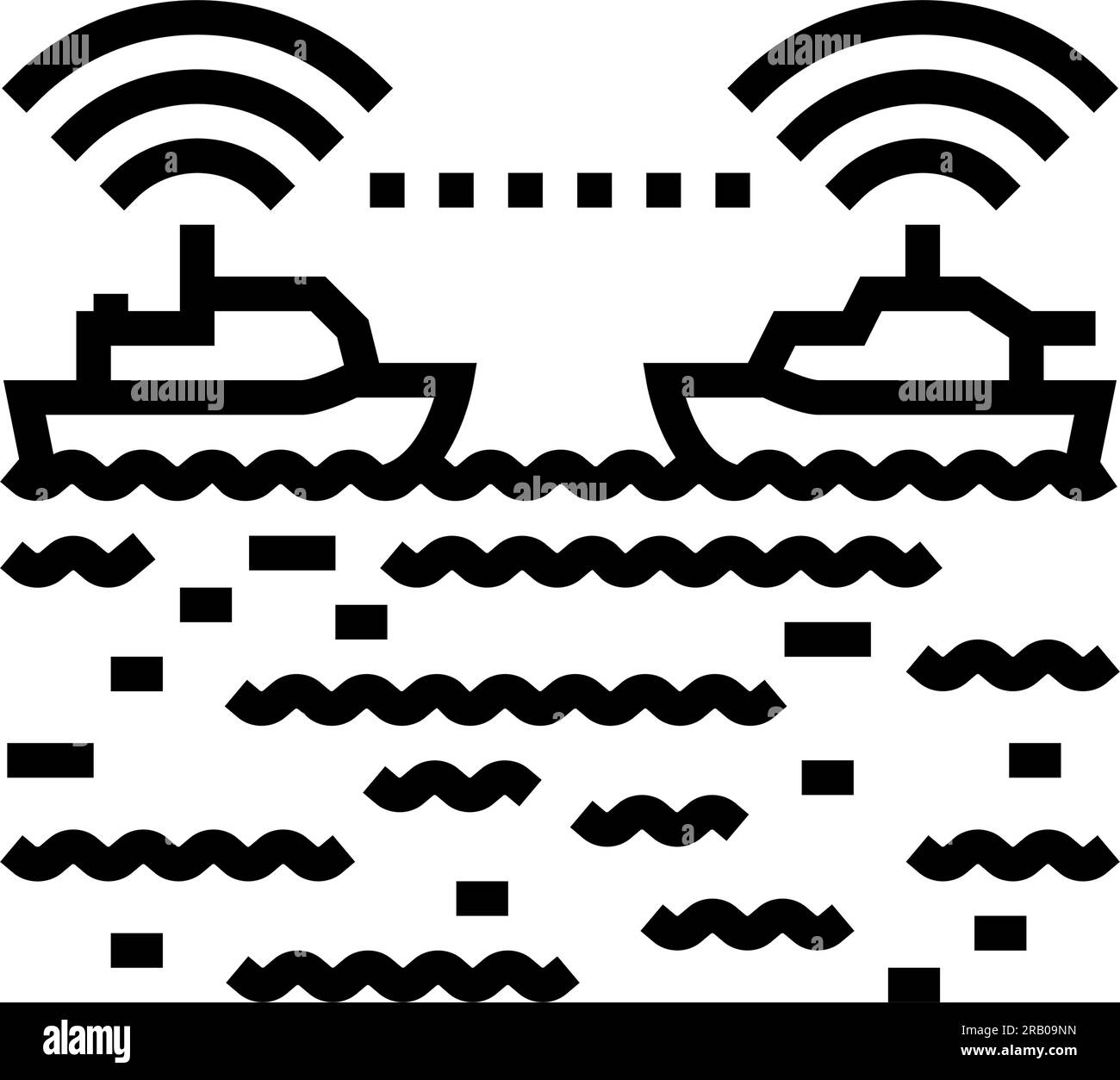 ship collision avoidance systems line icon vector illustration Stock ...