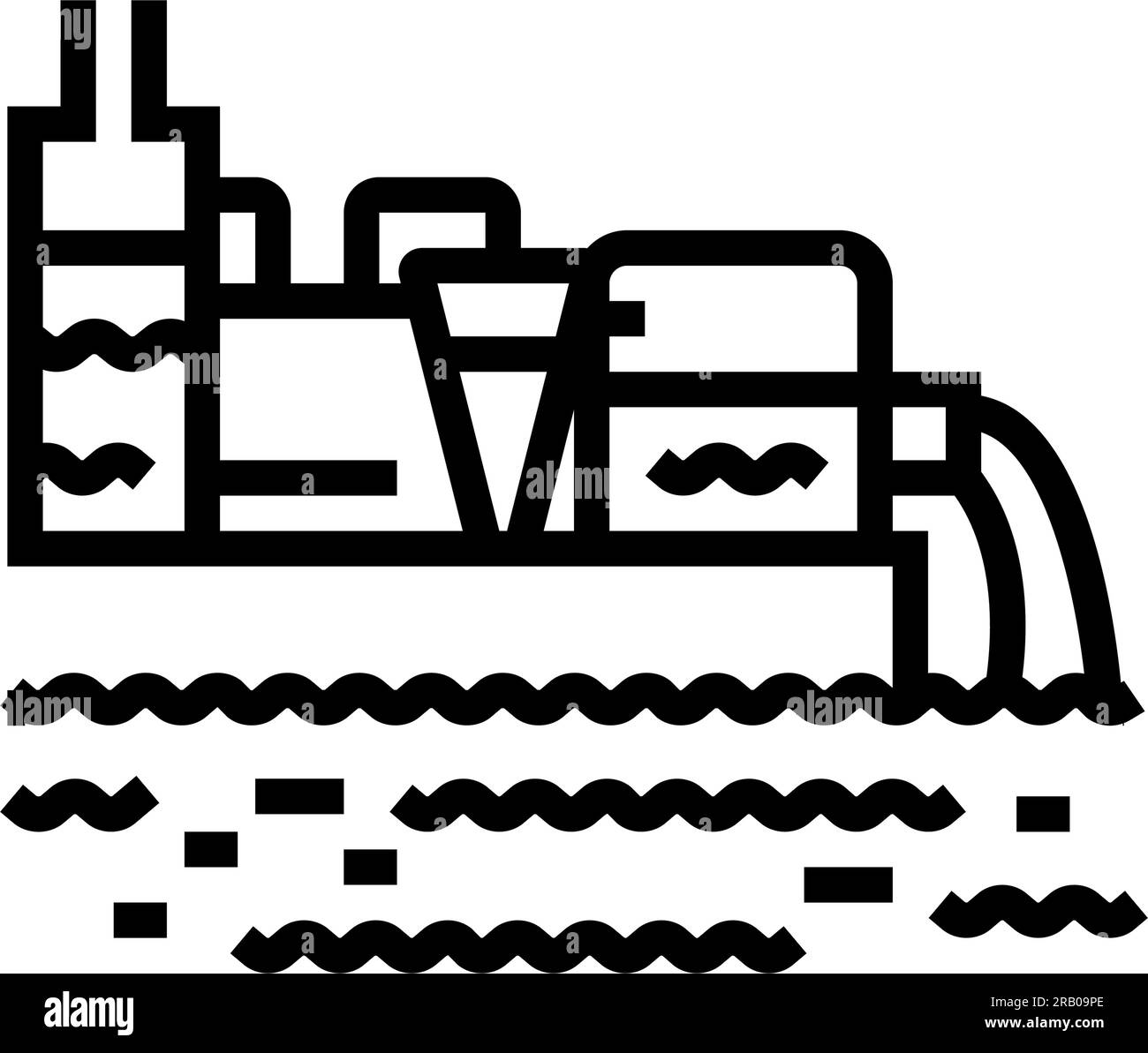 marine sewage treatment line icon vector illustration Stock Vector ...