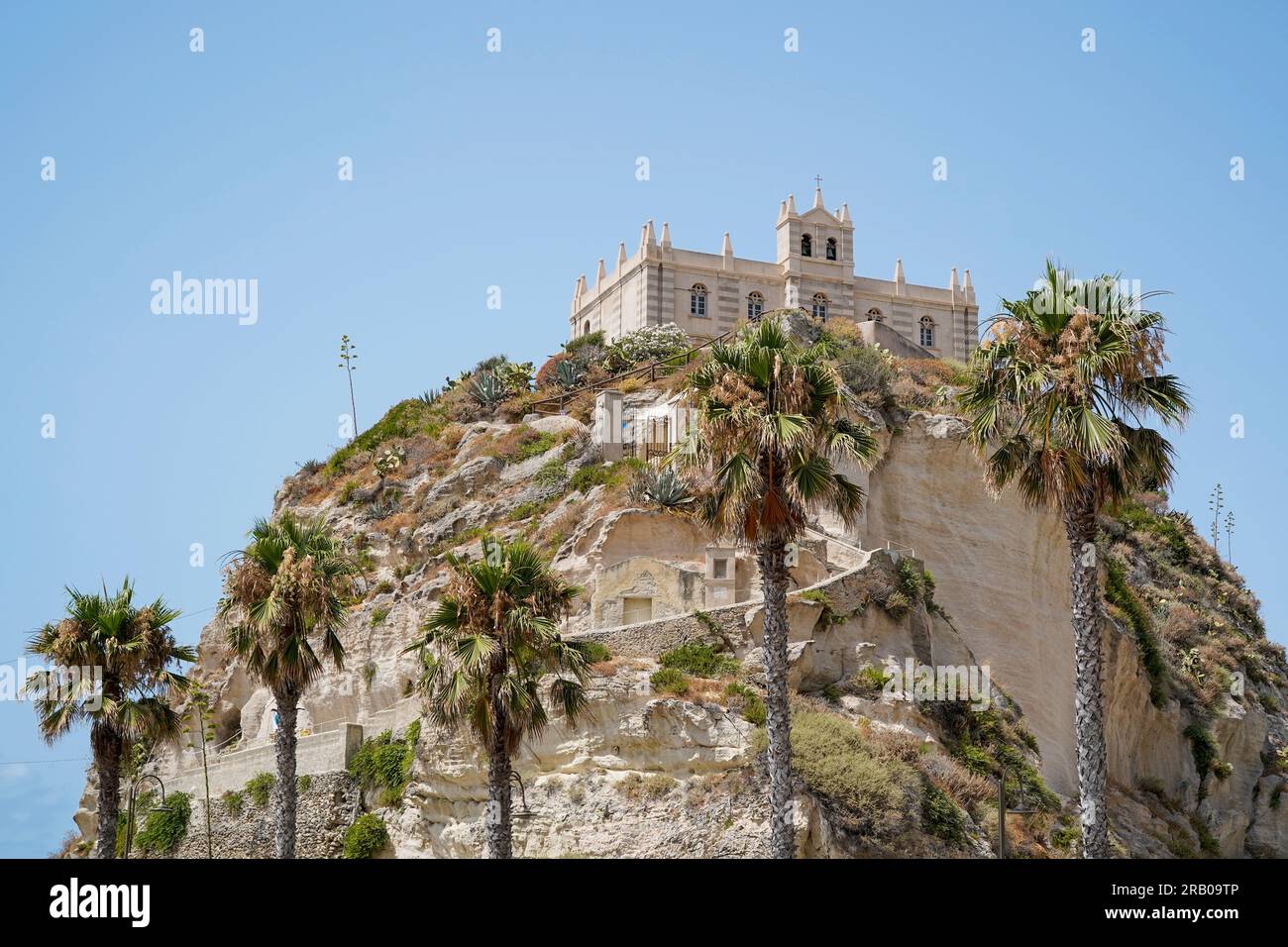 Sanctuary of Santa Maria dell Isola on top of the rock in Tropea ...