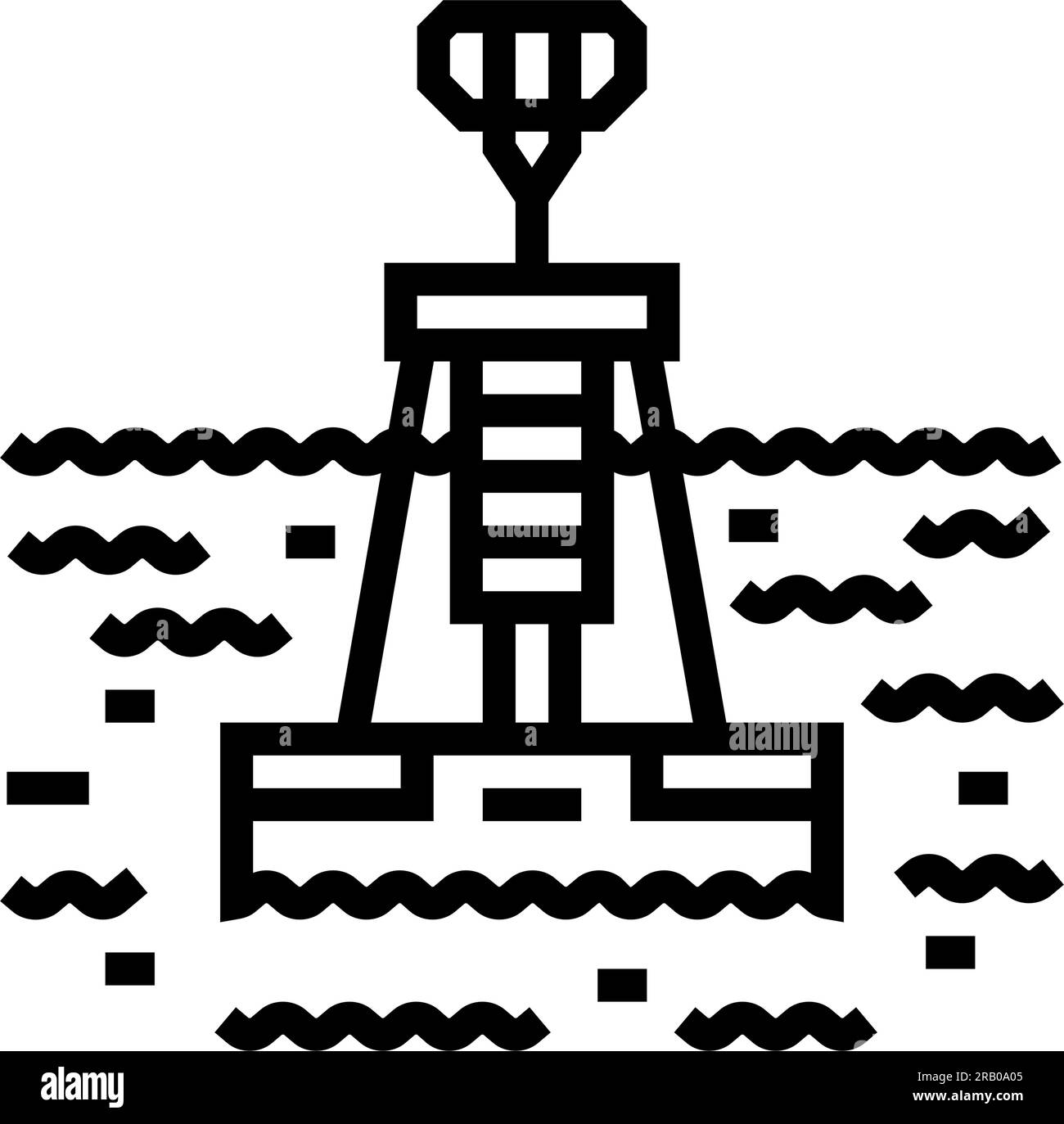 marine environmental monitoring line icon vector illustration Stock ...