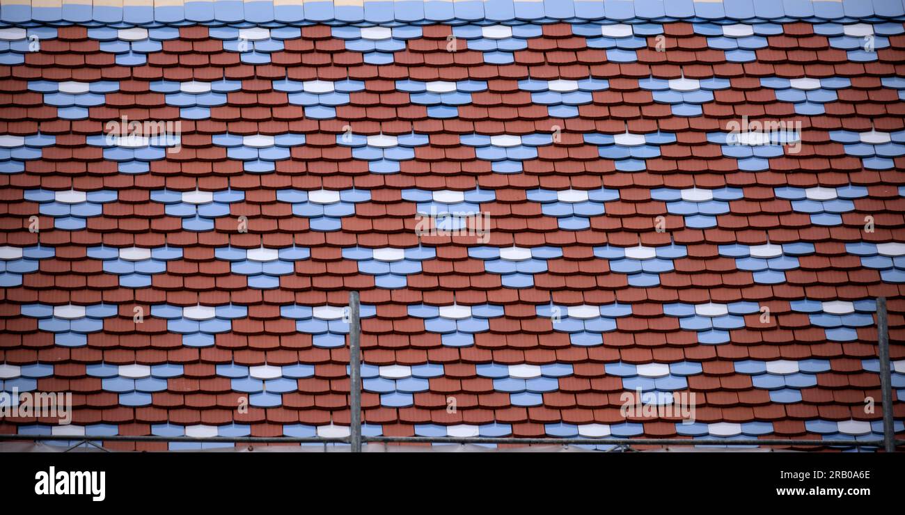 Beautiful roof tiles design in Targu Mures,Romania Stock Photo - Alamy
