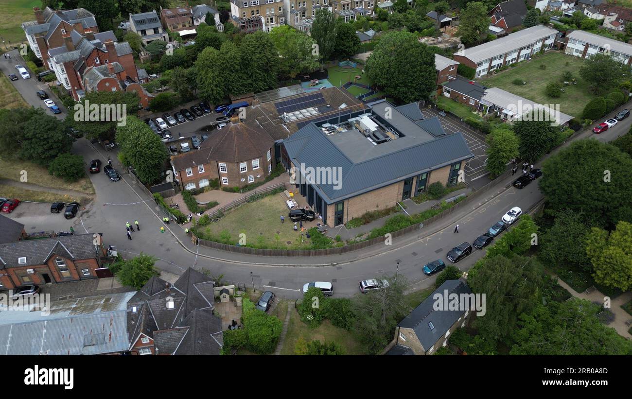 A Land Rover Defender is seen inside the grounds of The Study ...