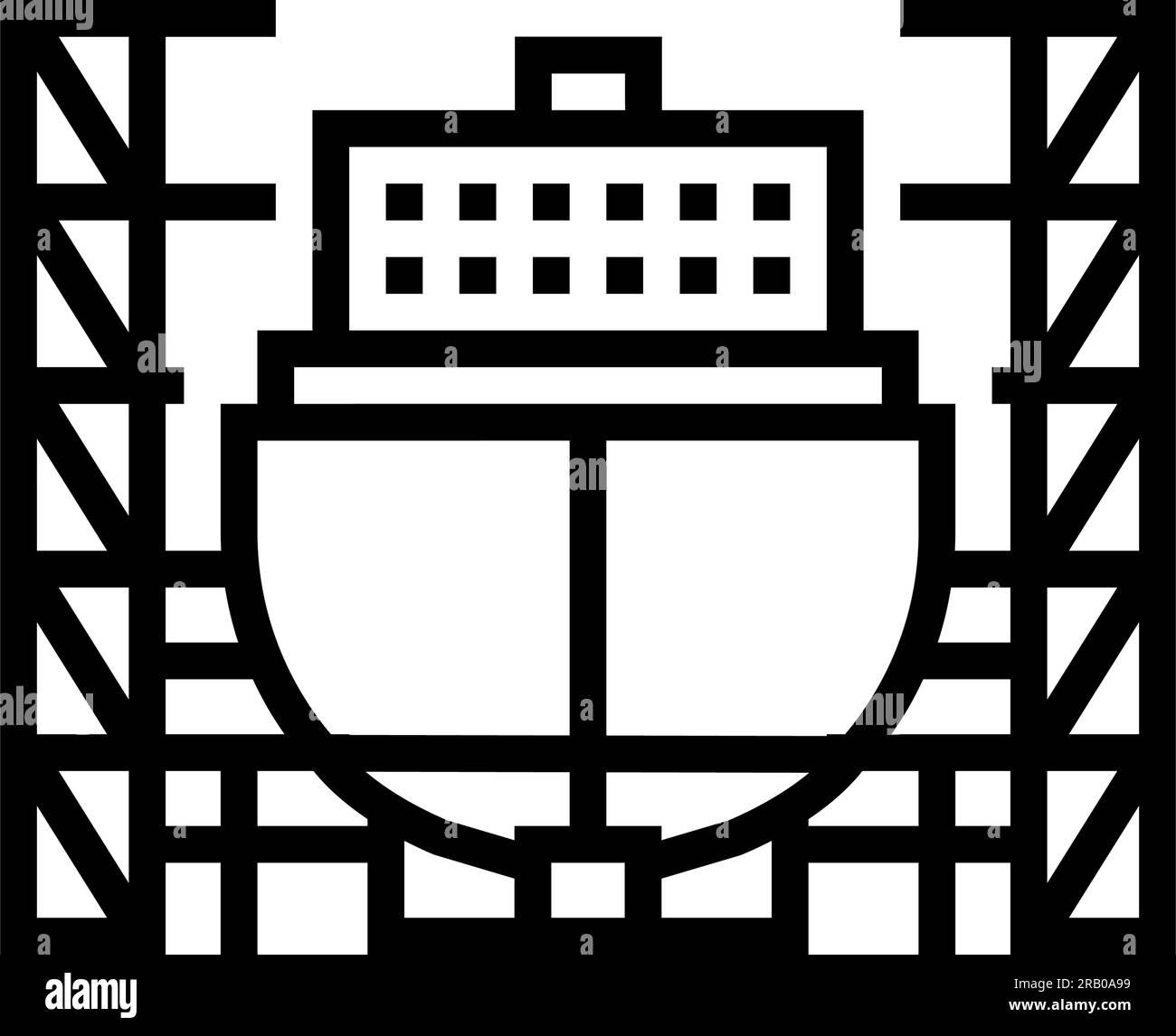 Shipyard Manufacturing Process Line Icon Vector Illustration Stock