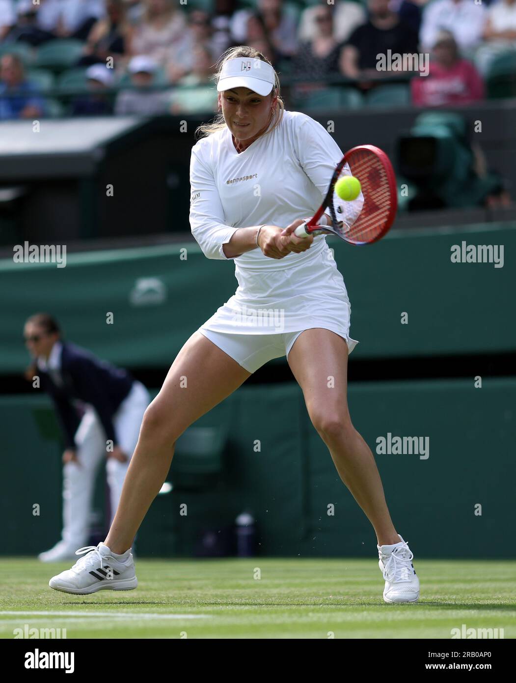 Donna Vekic in action against Sloane Stephens (not pictured) on day ...