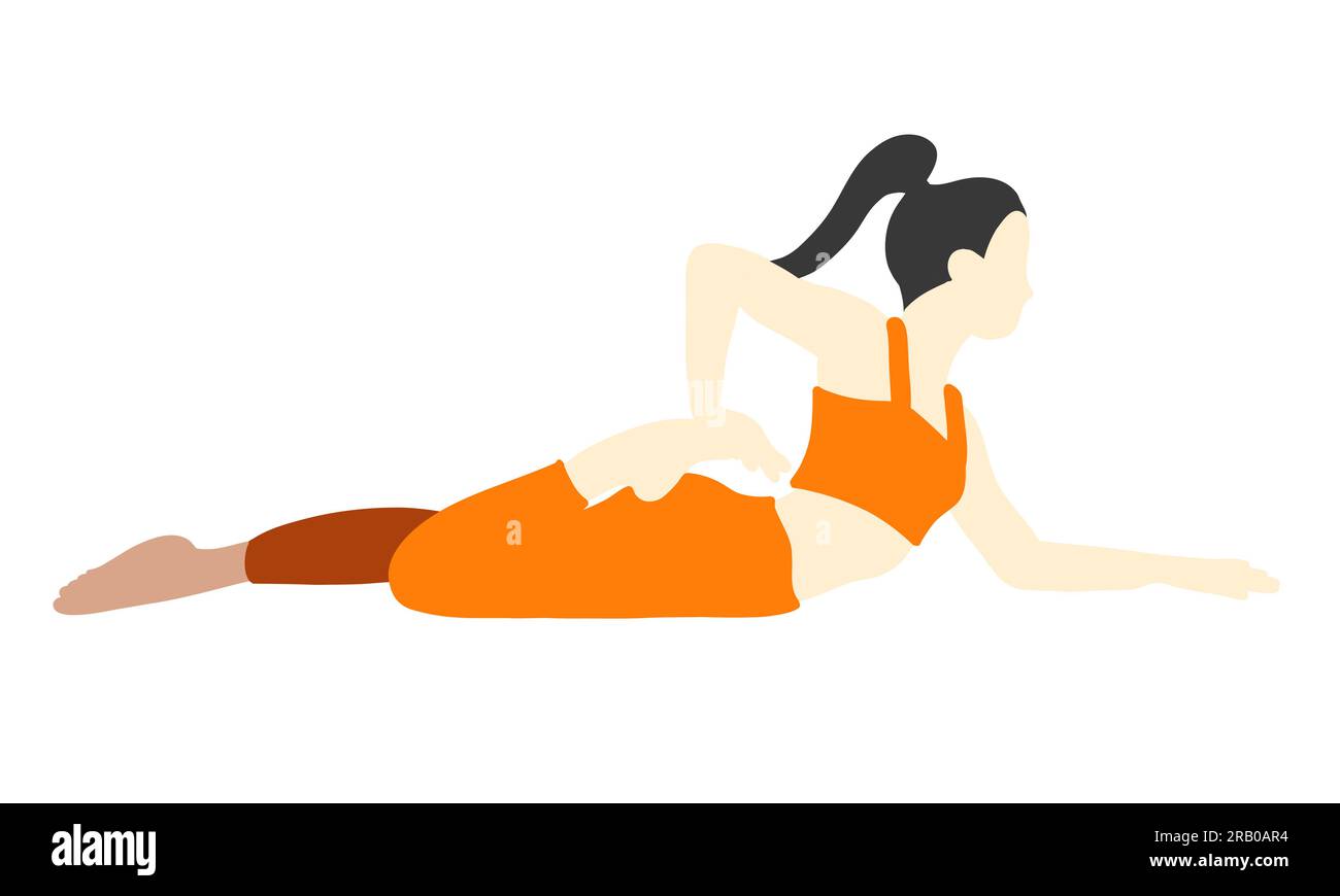 Flexibility yoga pose. Asian female, lady, woman, girl. Meditation ...