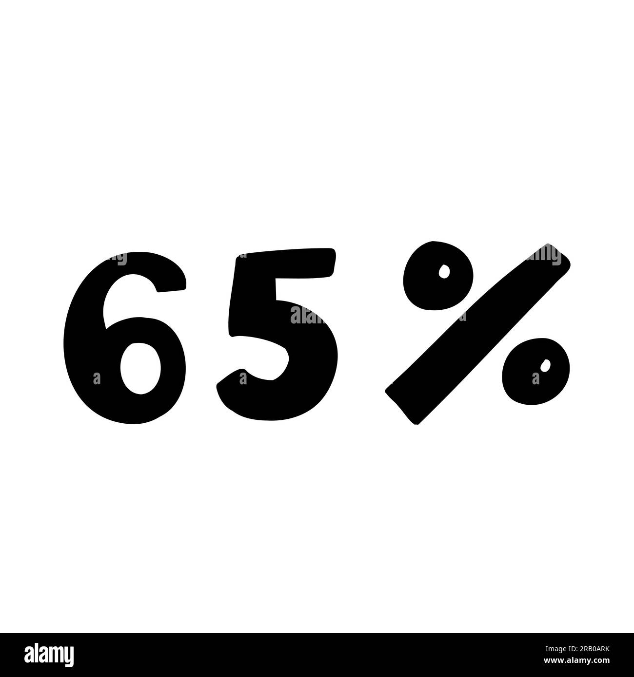 Sale 65 percent off orange discount logo special offer lettering. Vector design illustration in ...