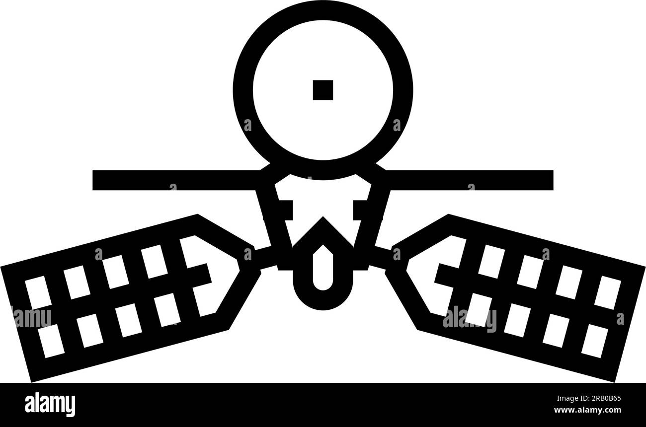 mars reconnaissance orbiter planet line icon vector illustration Stock ...