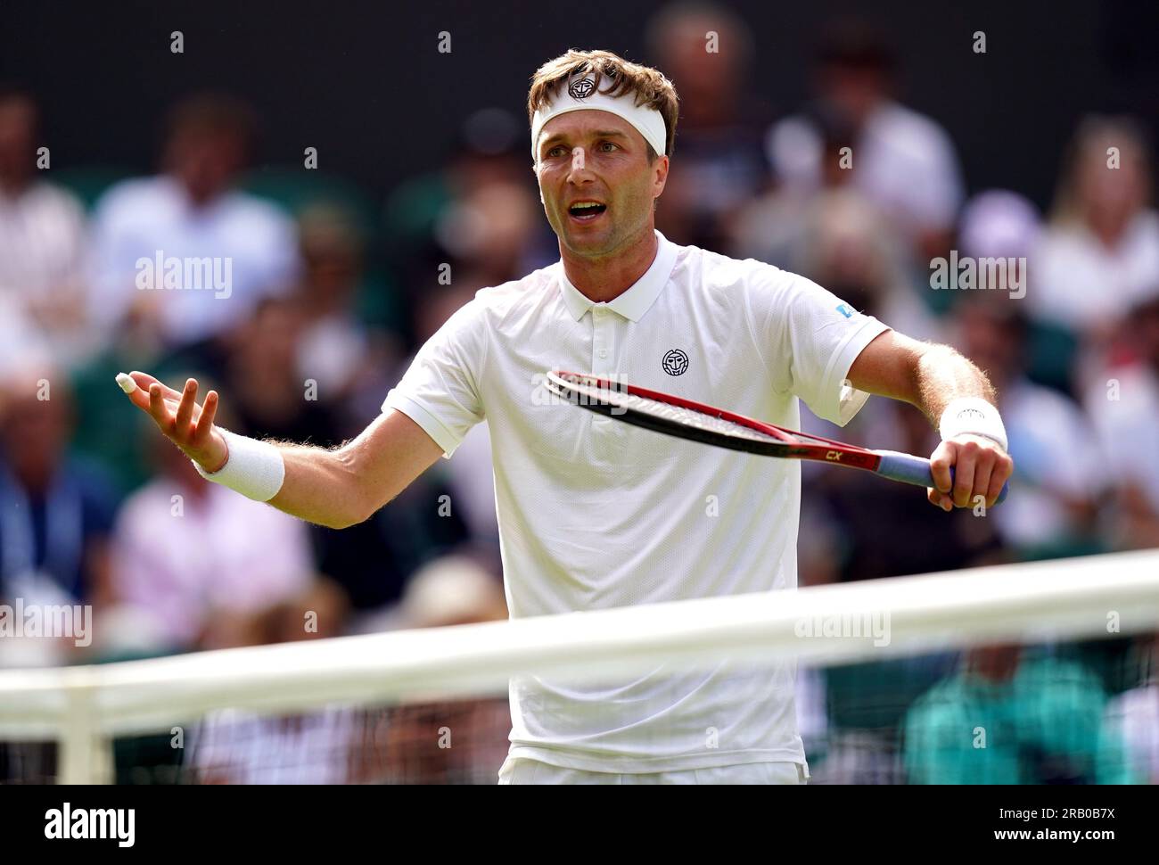 Casper Ruud reacts during his match against Liam Broady (not pictured ...