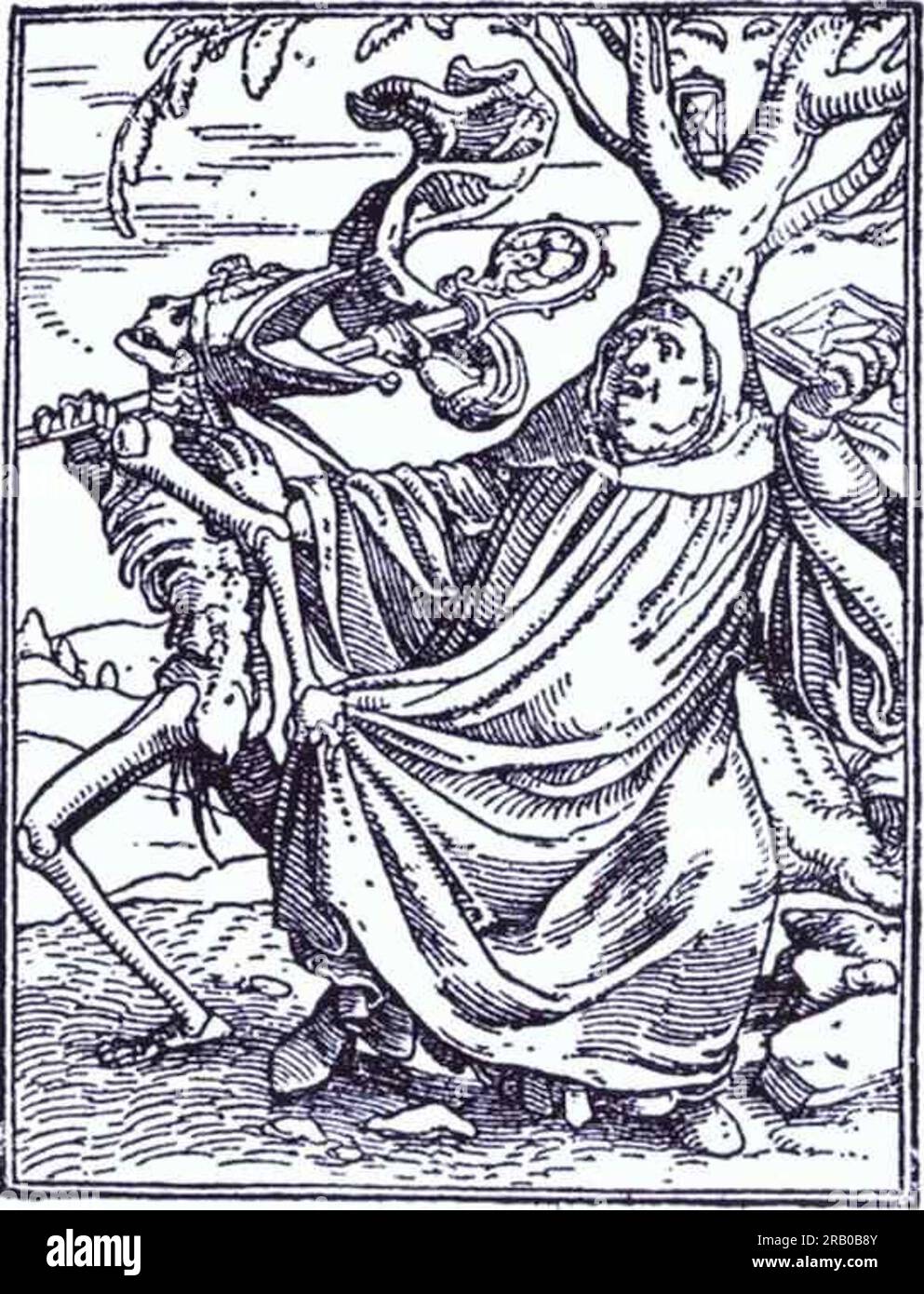 Death and the Abbott c.1538; Germany by Hans Holbein the Younger Stock ...