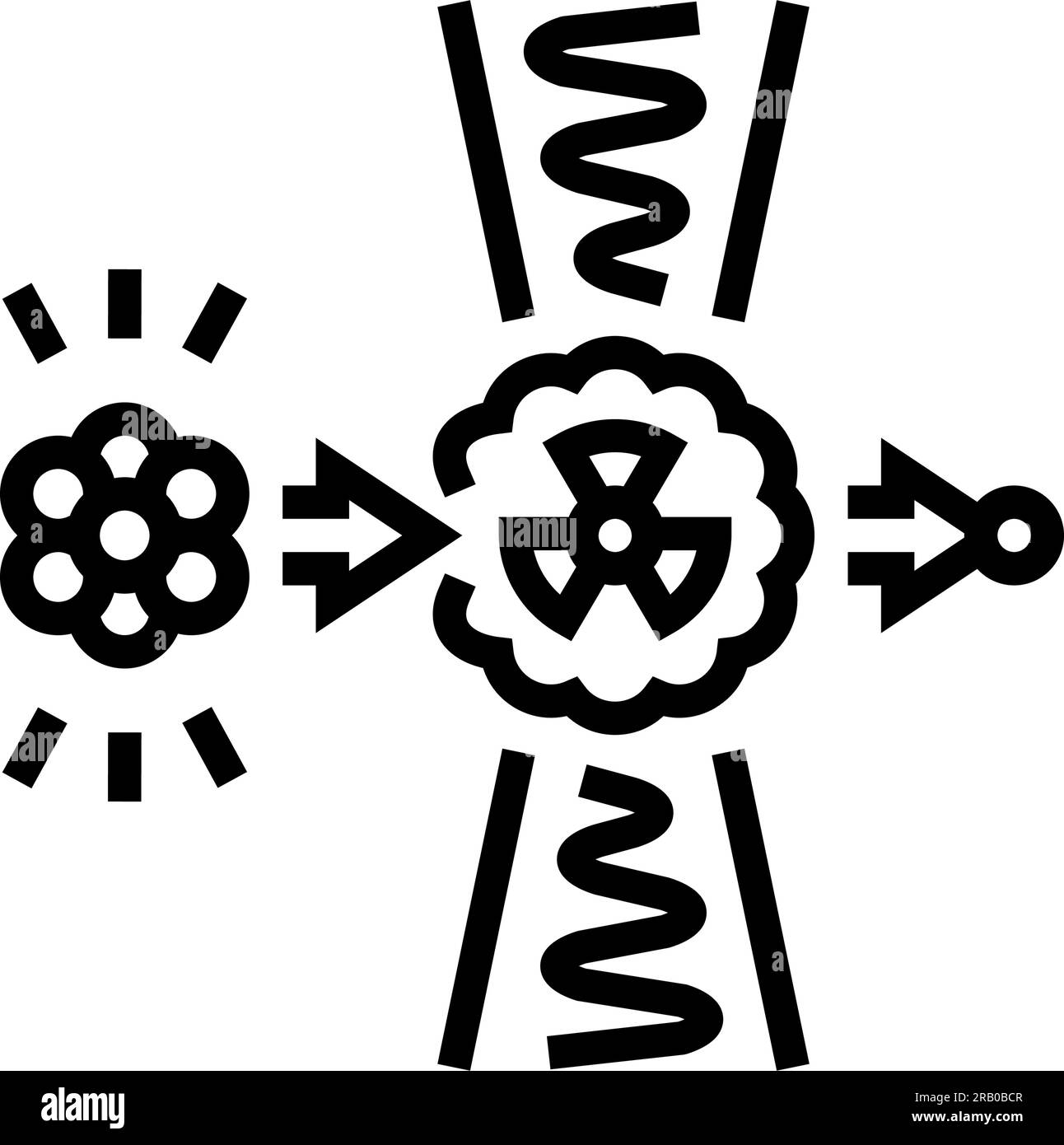 neutron activation nuclear energy line icon vector illustration Stock ...