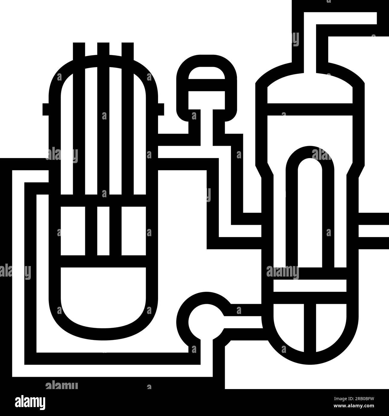 pressurized water reactor nuclear energy line icon vector illustration ...