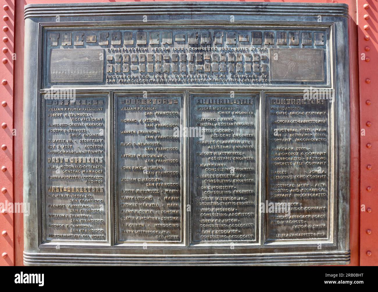 Metal Plaque listing Officers Directors Engineering staff Contractors ...