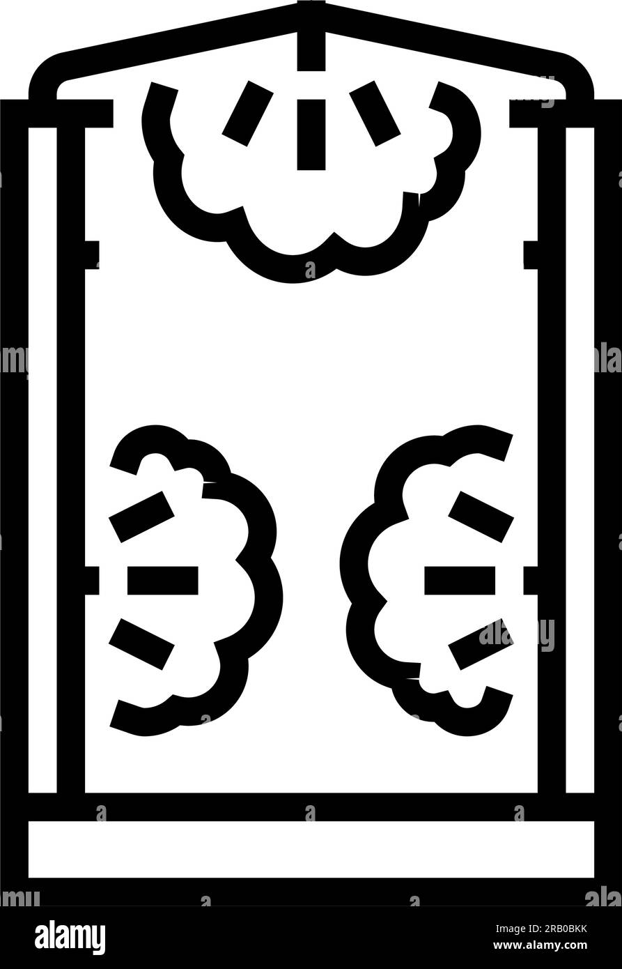 decontamination shower nuclear energy line icon vector illustration ...