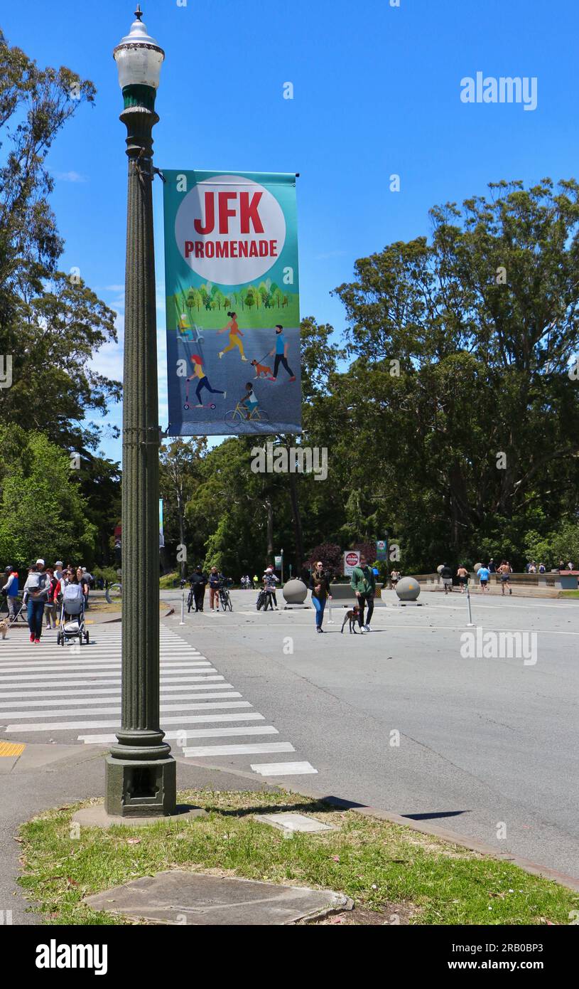 JFK Promenade banner and lamppost John F. Kennedy Drive promenade ...