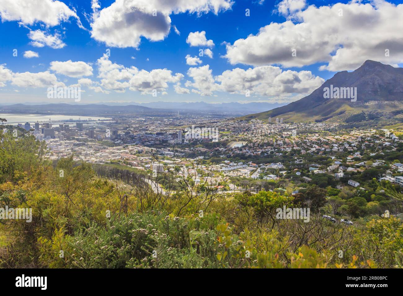 Photograph of Cape Town and Table Mountain from the ascent path to ...