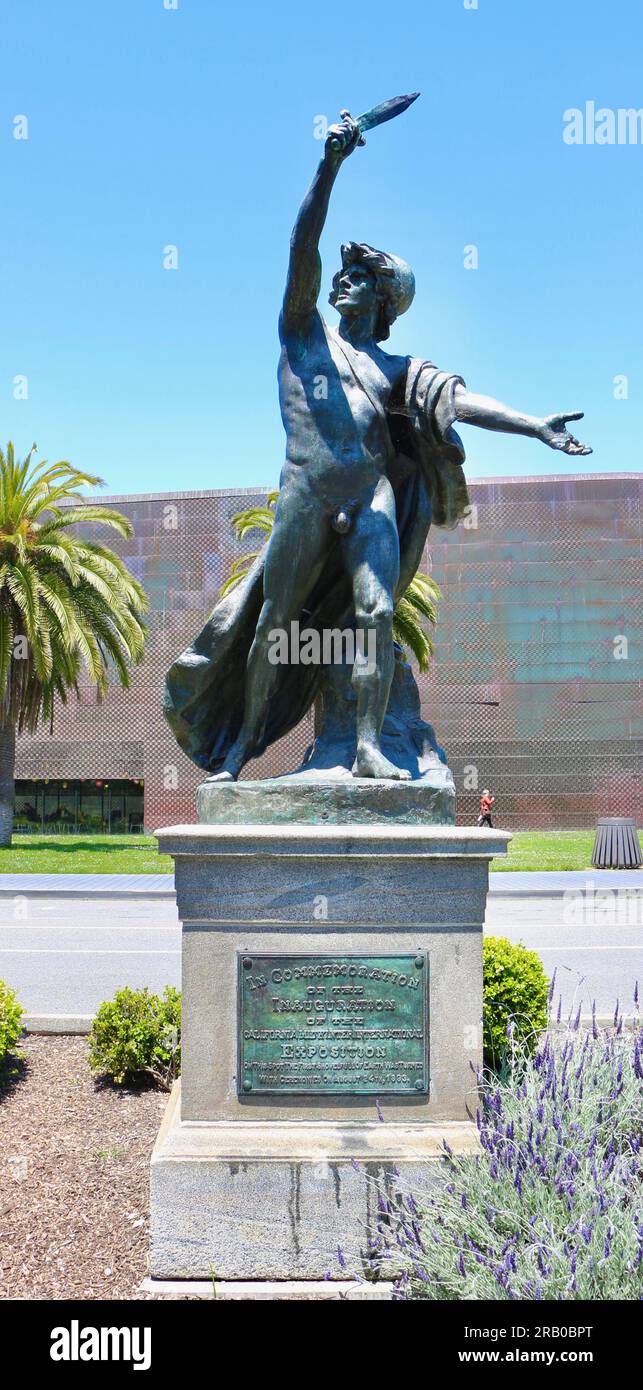 Roman gladiator statue where the first earth was turned for the ...