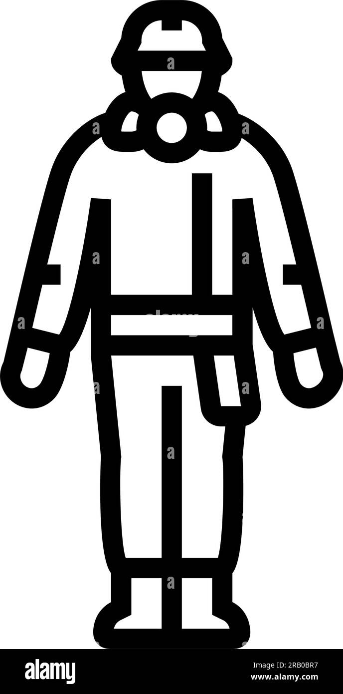 nuclear power plant worker energy line icon vector illustration Stock ...