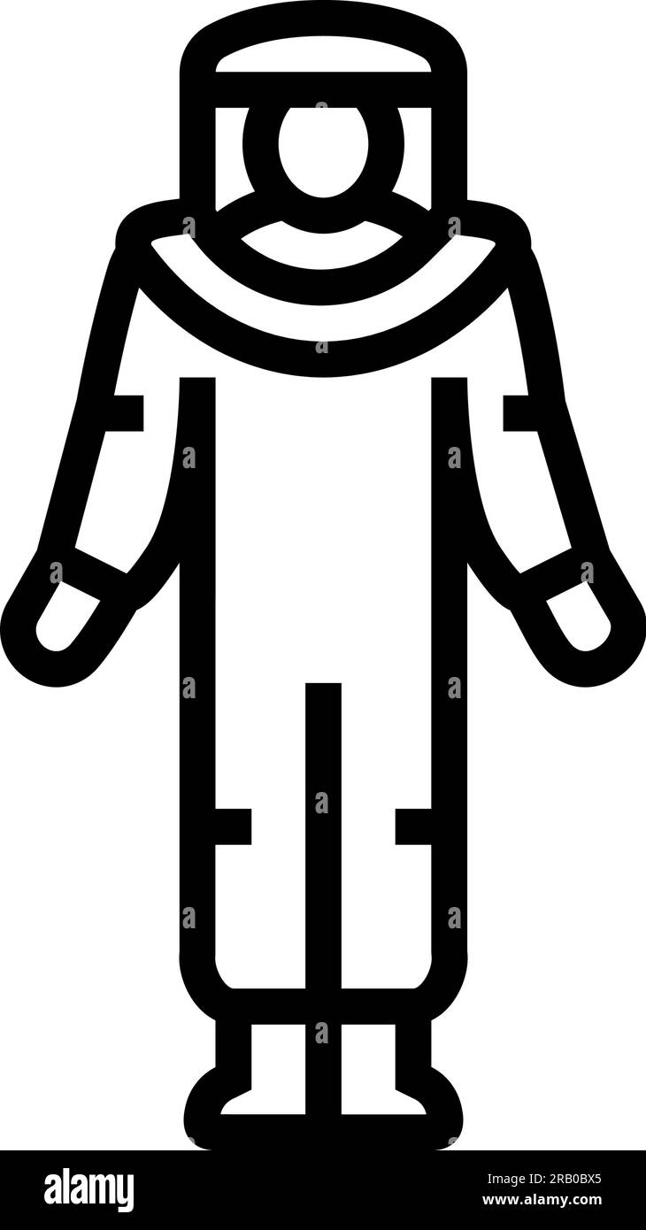 radiation suit nuclear energy line icon vector illustration Stock ...