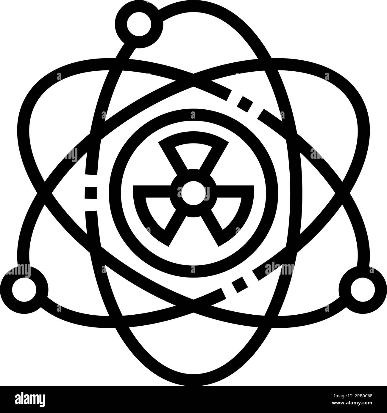 nuclear physics nuclear energy line icon vector illustration Stock ...
